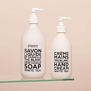 Compagnie de Provence Luxury Hand Cream - White Tea - 10 Fl Oz Glass Pump Bottle