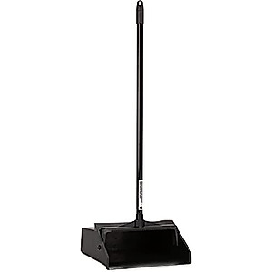 Carlisle FoodService Products Duo-Pan Upright Dust Pan with Serrated Yoke for Floor Cleaning, Restaurants, Office, And Janitorial Use, Plastic, 30 Inches, Black