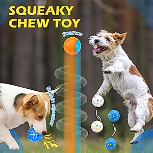EXPAWLORER Dog Balls Squeaky Toys - 6 Pack Interactive Tennis Balls for Dogs to Fetch, Indestructible Chew Toys for Aggressive Chewers, Squeaky Teething Balls for Small Medium Large Dogs Puppy