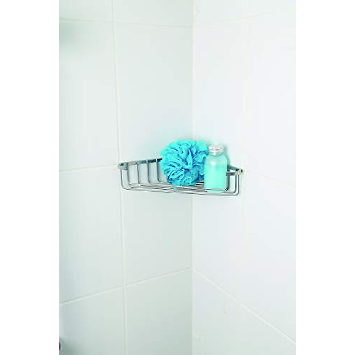 Croydex Rust Free Mild Steel Corner Basket, Silver