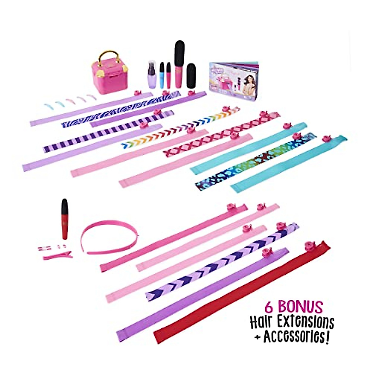 Cool Maker, Hollywood Hair Extension Maker for Girls with 6 Bonus Extensions (18 Total) and Accessories, Amazon Exclusive