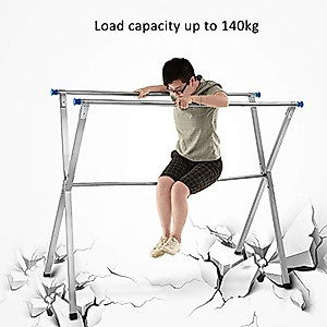 Drying Rack Stainless Steel Floor Folding X-Type Double Pole Clothes Pole Indoor and Outdoor Balcony Telescopic FANJIANI (Color : A)