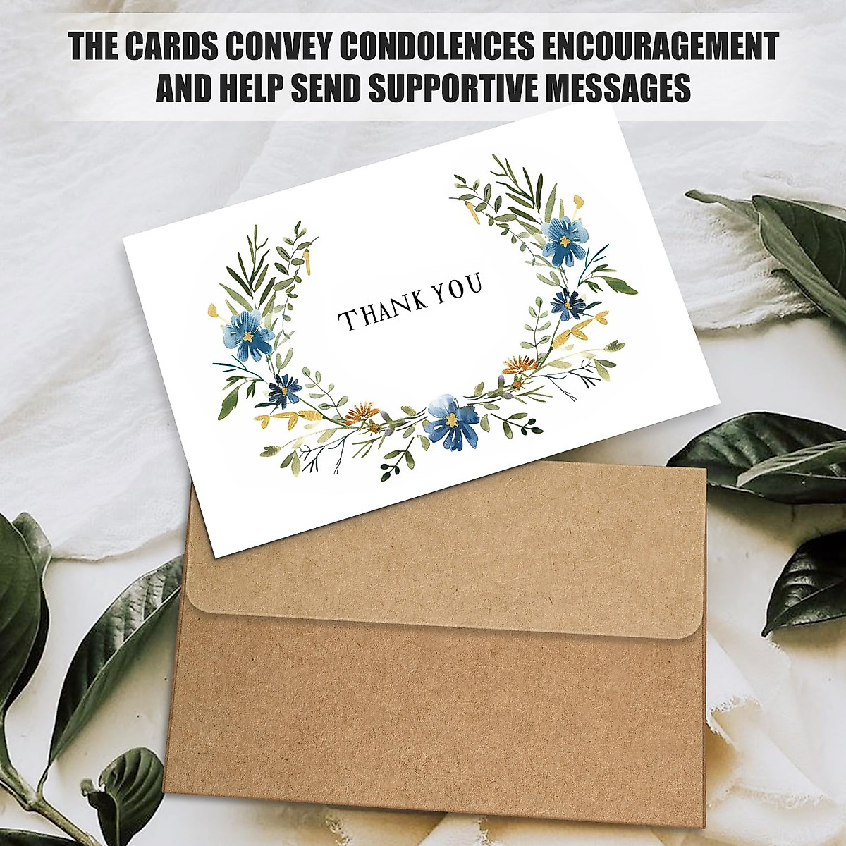 WEIZHEN Wildflower Thank You Cards with Envelopes (Bulk 20-4x6) - Thank You Notes Set - Floral Thank You Cards with Envelope - for Birthdays, Weddings, Bridal Showers, Baby Showers