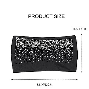 CAKURE Crystal Headband Rhinestone Black Head Wraps Wide Knotted Head Band Turban Party Night Club Hairbands Glittery Hair Accessories for Women and Girls (Set 1) (Type A)