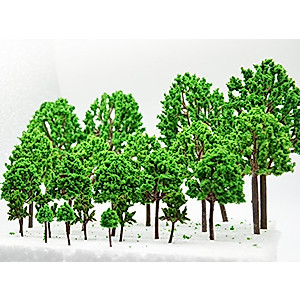 23Pcs Model Trees Scenery Model Plastic Artificial Layout Rainforest Diorama, Building Model Trees, Fake Trees for Projects Model Train Railways Architecture Landscape