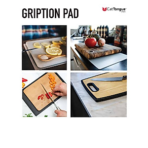 Non Slip Chef’s Gription Pad by CatTongue Grips – Secure, Anti Slip Mat for the Perfect Non Slip Grip for Chefs and Home Cooks, Grip Mat for Cutting Boards, Great as Drawer Liners (Black, 1 Pad)