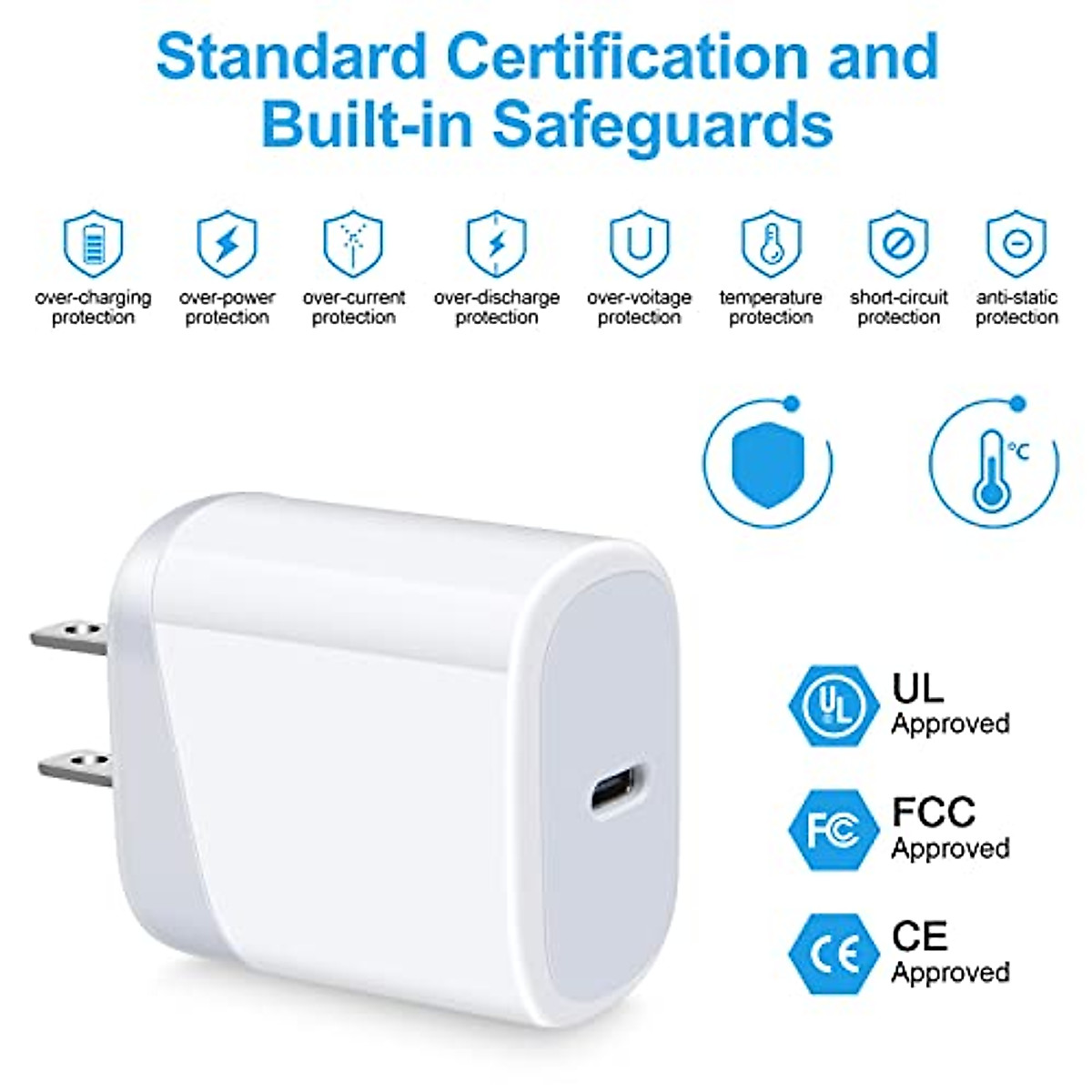 USB C Pixel 7 Fast Charger Type C Charging Block for Google Pixel 7 Pro 7 6a 6 Pro 5a,20W PD 3.0 USB C Wall Charger Box Cube Power Adapter for iPhone 14 Pro 13 12 11 SE,Samsung Galaxy A14,A23,S23,A13