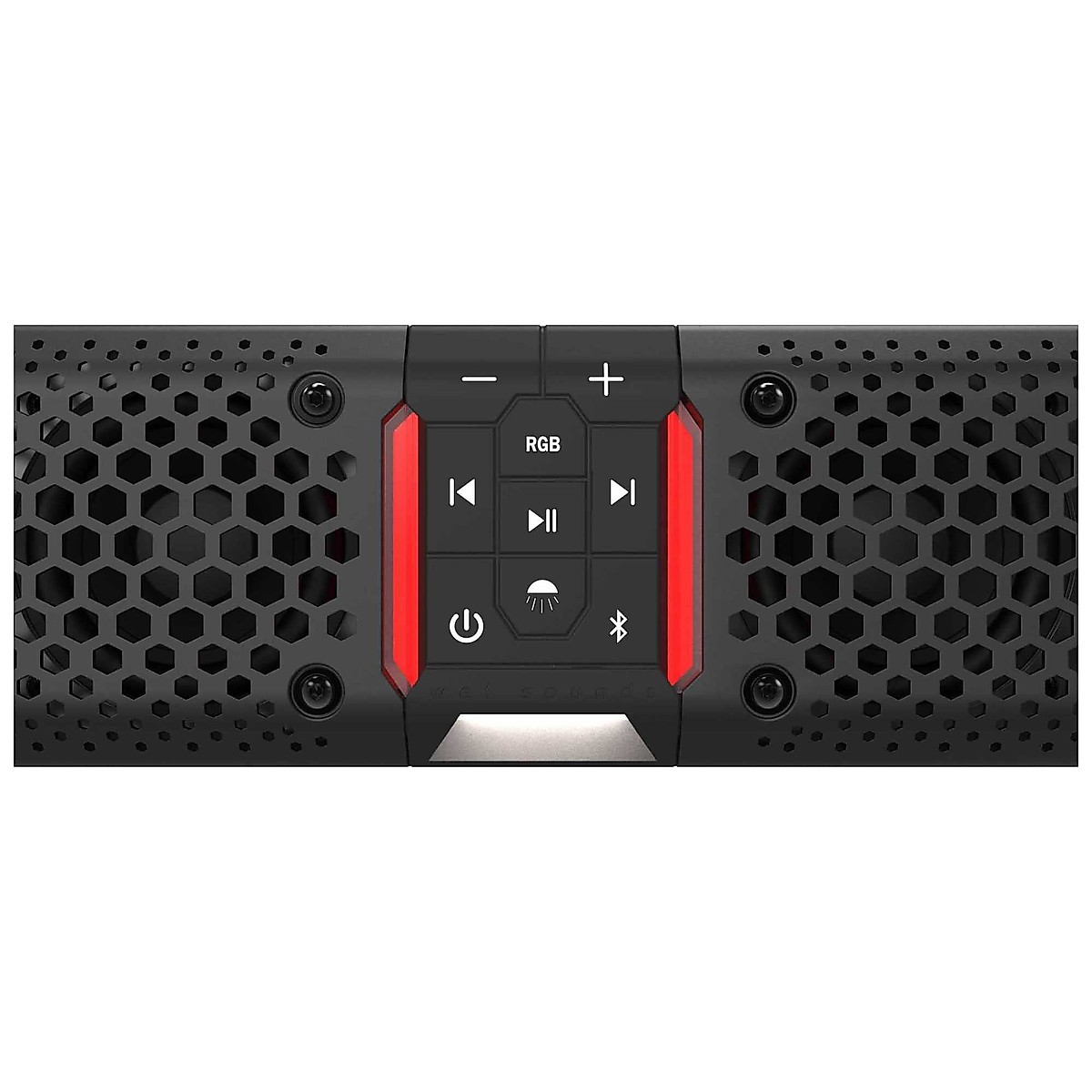 wet sounds Stealth XT 6-B - All-in-One IP67 Weatherproof 300-Watt Amplified Bluetooth 6-Speaker Soundbar with Remote - Black