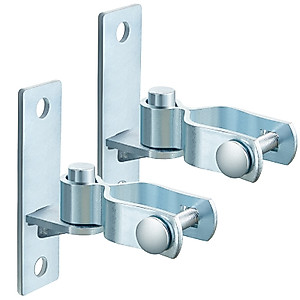 Dunzy 4 Pcs Heavy Duty Wall Mount Gate Hinge Pipe Gate Hinge Chain Link Fence Pressed Steel Chain Link Fence Frame Outdoor Hardware