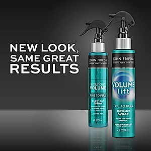 John Frieda Volume Lift Fine to Full Blow-Out Spray for Fine Hair, Safe for Color-Treated Hair, Root Booster Volumizing Spray, 4 Ounces, with Air-Silk Technology (Packaging May Vary)