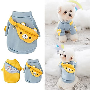Pet Clothes Cat Clothes Autumn Warm Sweater Small Shoulder Bag Cute Small Dog Two Feet Cat Cartoon Clothing Pet for Medium Dogs Male