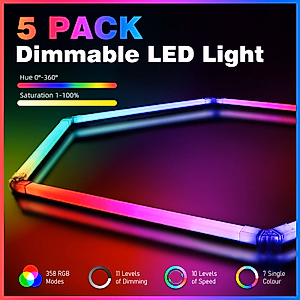 24 Pack Remote Hexagon Lights,RGB Garage LED Panel Light,358 Modes,IP54,LED Ceiling Lights for Party,Gaming