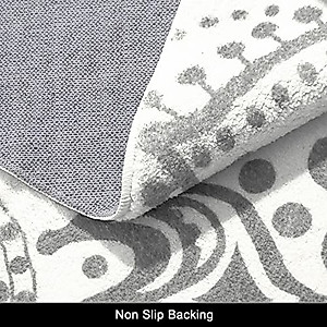 HEBE Boho Round Rugs 5.2Ft Washable Non Slip Round Area Rug Throw Soft Cute Round Nursery Rug Soft Fluffy Bathroom Rug Circle Rug for Bedroom Dorm Kids Room Nursery