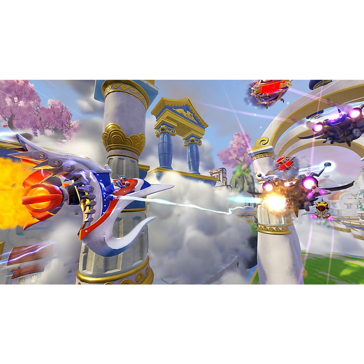 Skylanders Superchargers characters figures with bonus micro comic bundle. Birthday Bash Big Bubble Pop Fizz, Lava Lance Eruptor, Sky Slicer, Splat, Big Bubble Pop Fizz and Elite Zook.