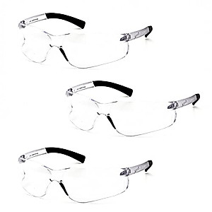 Pyramex Ztek Bifocal Reader Safety Glasses with Clear Lens, S2510R15 (3 Pair) (+1.5 Lens)