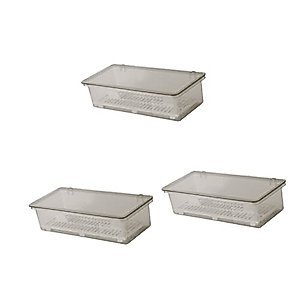 Luxshiny 3pcs Black Silverware Container Lid and Lid- Tableware Flatware Transparent Chopsticks Organizer Proof Countertop Organizers Cutlery Drain Storage Transparent- Tray