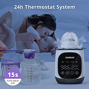 Fast Baby Bottle Warmer, 7-in-1 Bottle Warmer for Breastmilk and Formula, Food Jars, Breastmilk Bags, Fast Heating & Defrosting BPA-Free with LCD Display, Timer, Accurate Temperature Control