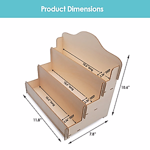 AnairsMo 3 Tier Greeting Card Display Stand, Wooden Display Stand, Card Display Stand, Portable Cardboard Sticker Display Stand for Vendors, Retail Counter, Table Display, Trade Shows, Showcase