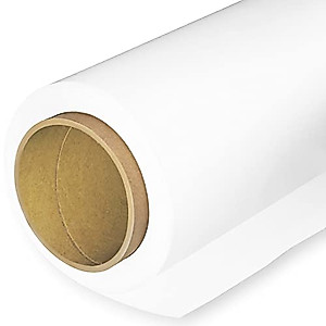 Huamei Seamless Photography Background Paper, Photo Backdrop Paper 107-Inches Wide x 36-Feet, 93 Arctic White (272193)