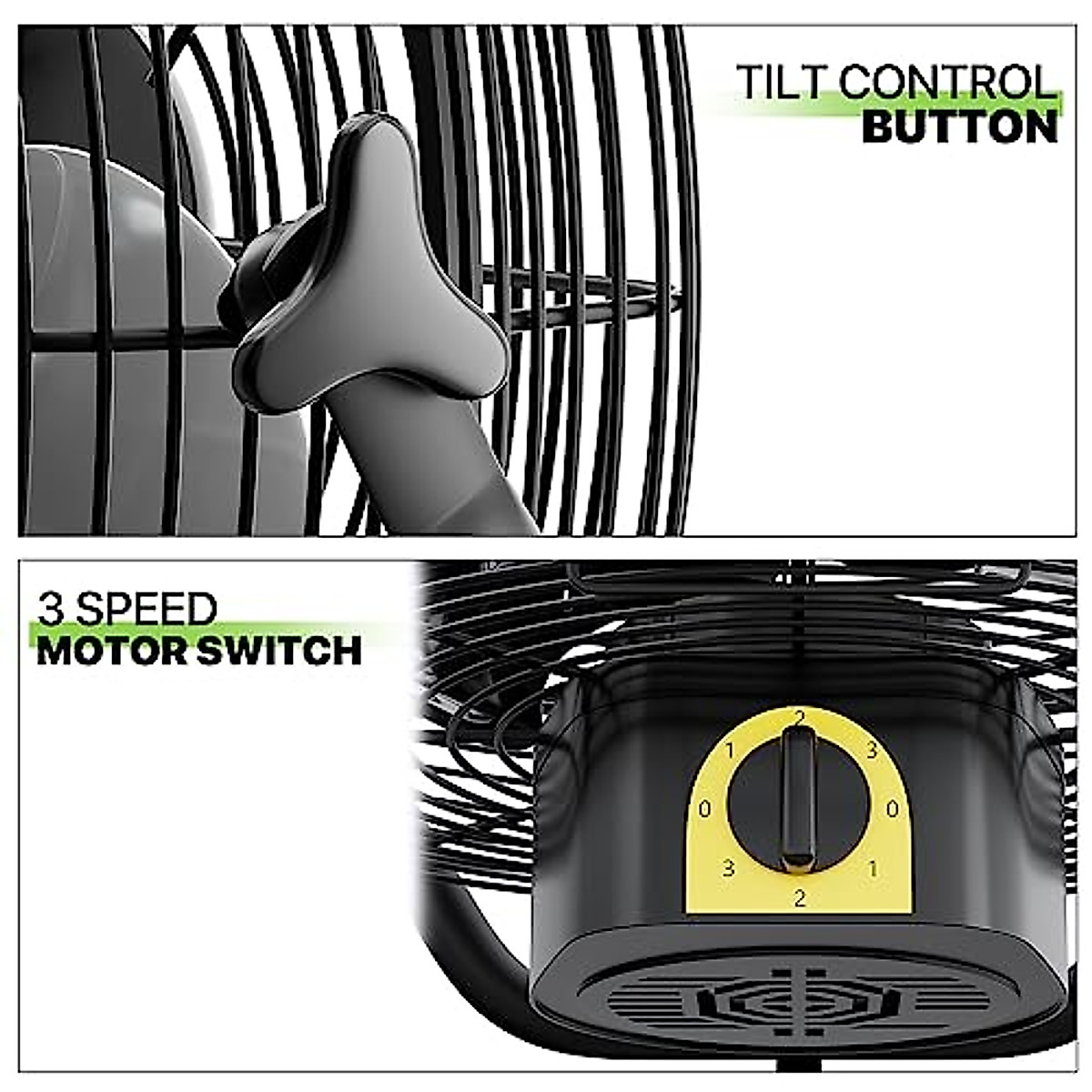 Magshion 16.5" High-Velocity Metal Floor Fan 1596 CFM 3-Speed Industrial Shop Fan for Garages, Basements and Gyms, Black