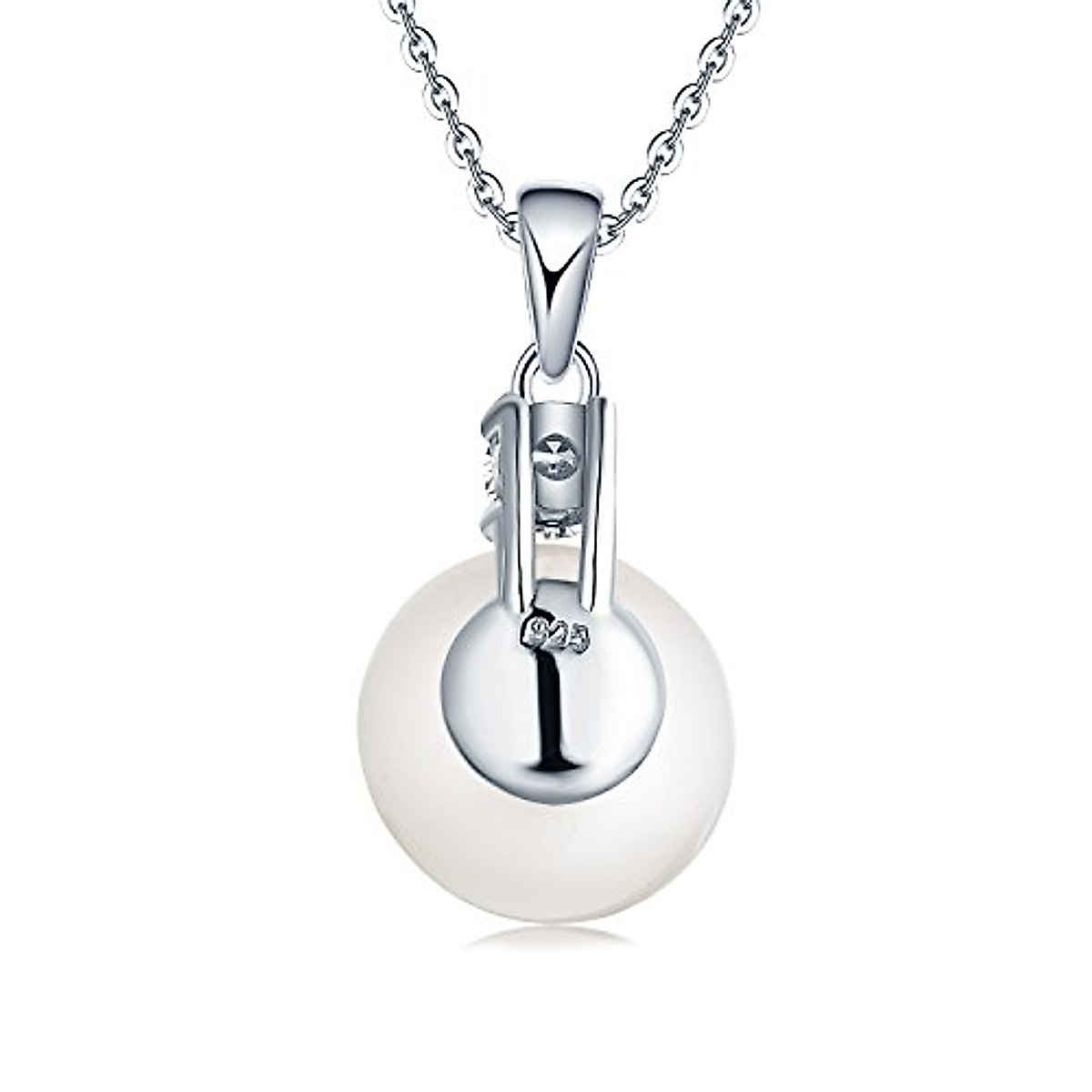 JO WISDOM 925 Sterling Silver Freshwater Cultured Pearl Pendant Necklace Jewelry for Women