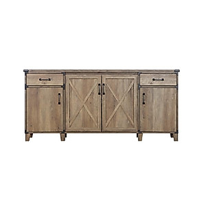 Saint Birch Oxford 4-Door Engineered Wood Credenza File Cabinet in Rustic Oak