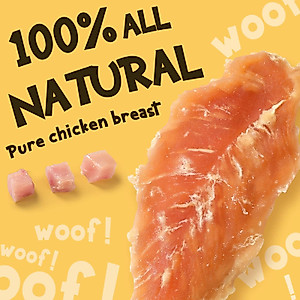 ASMPET Chicken Jerky Dog Treats, Natural Dog Treats Made with Real Breast Healthy Low Fat Dog Treats for Small Dogs Medium Dogs 1% Taurine High Protein Dog Snacks No Artificial Flavors