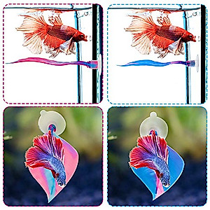 WILLBOND 2 Pieces Silicone Betta Bed Leaf Hammock for Betta Fish, Betta Fish Bed, Practical Resting Spot, No BPA, Comfortable and Safe (Blue, Pink)