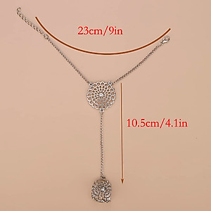 Wiwpar Crystal Silver Finger Ring Bracelet Slave Chain Tassel Finger Ring Hand Harness Chain Bracelet Gifts for Women (silver)