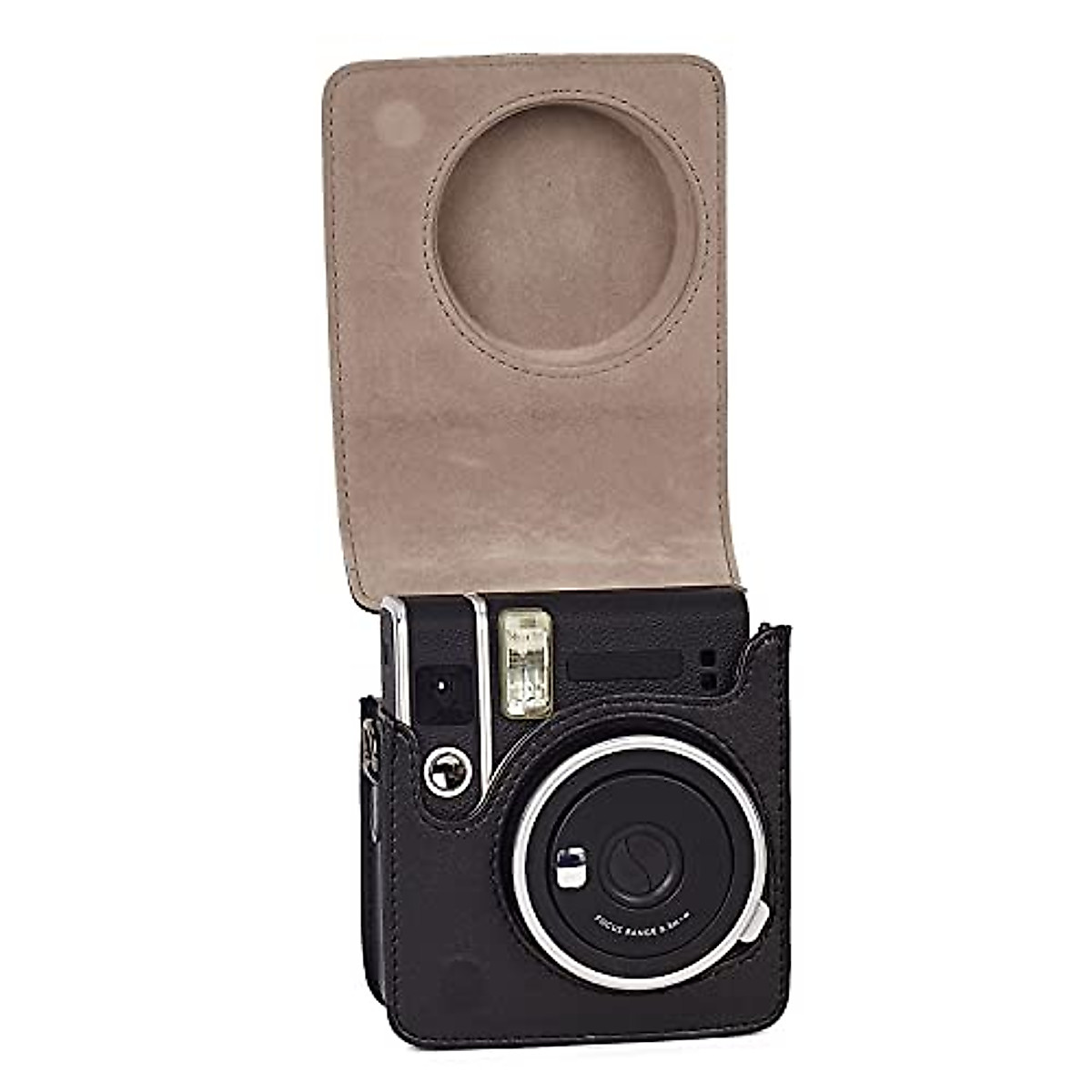 Phetium Instant Camera Case Compatible with Instax Mini 40,PU Leather Bag with Pocket and Adjustable Shoulder Strap (Black)