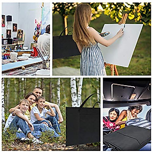 BUSOHA Large Art Portfolio Tote Bag with Nylon Shoulder,24"X 36" Light Weight Waterproof Poster Board Storage,Portfolio Folder for Artwork Poster, Sketching,Student Art Portfolio,Drawing (BLACK)