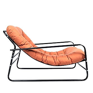 HomeMiYN Sofa Bed Accent Recliner Chair Modern Steel Frame Soft Chair for Living Room, Bedroom (Orange)