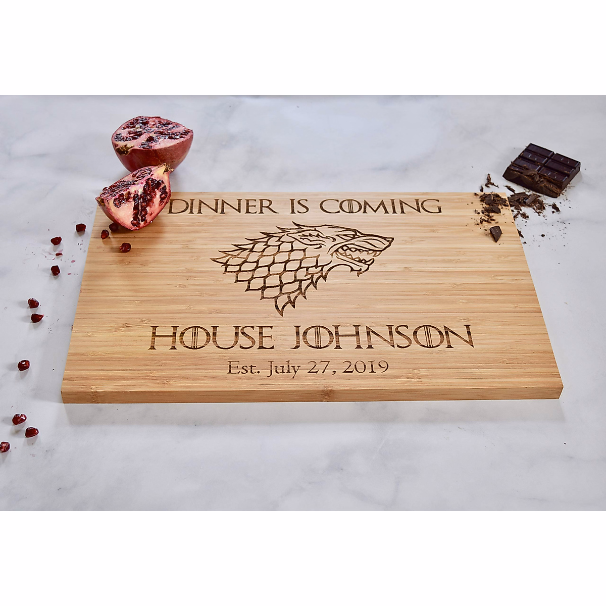 Dinner Is Coming - GOT - Custom Engraved Cutting Board - Personalized - Wedding - Engagement - Gift - Anniversary