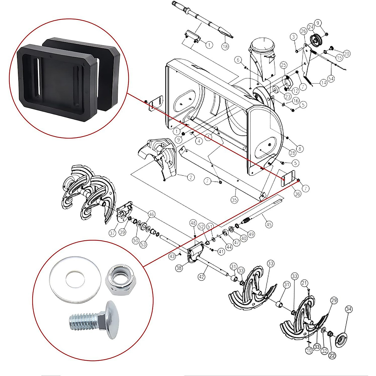 Thaekuns 784-5580 Replacement Snowblower Plastic Reversible Skid Slide Shoes with Hardware for 2 MTD 2 Stage Yardman Cub Cadet Snowthrower