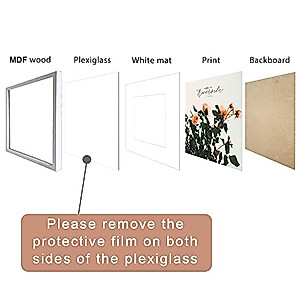 THREELOVE 20x20 Frame White, Display 16x16 Picture with Mat Or 20x20 Picture Without Mat, Wall Mounting Home Decor Picture Photo Frame, Set of 3