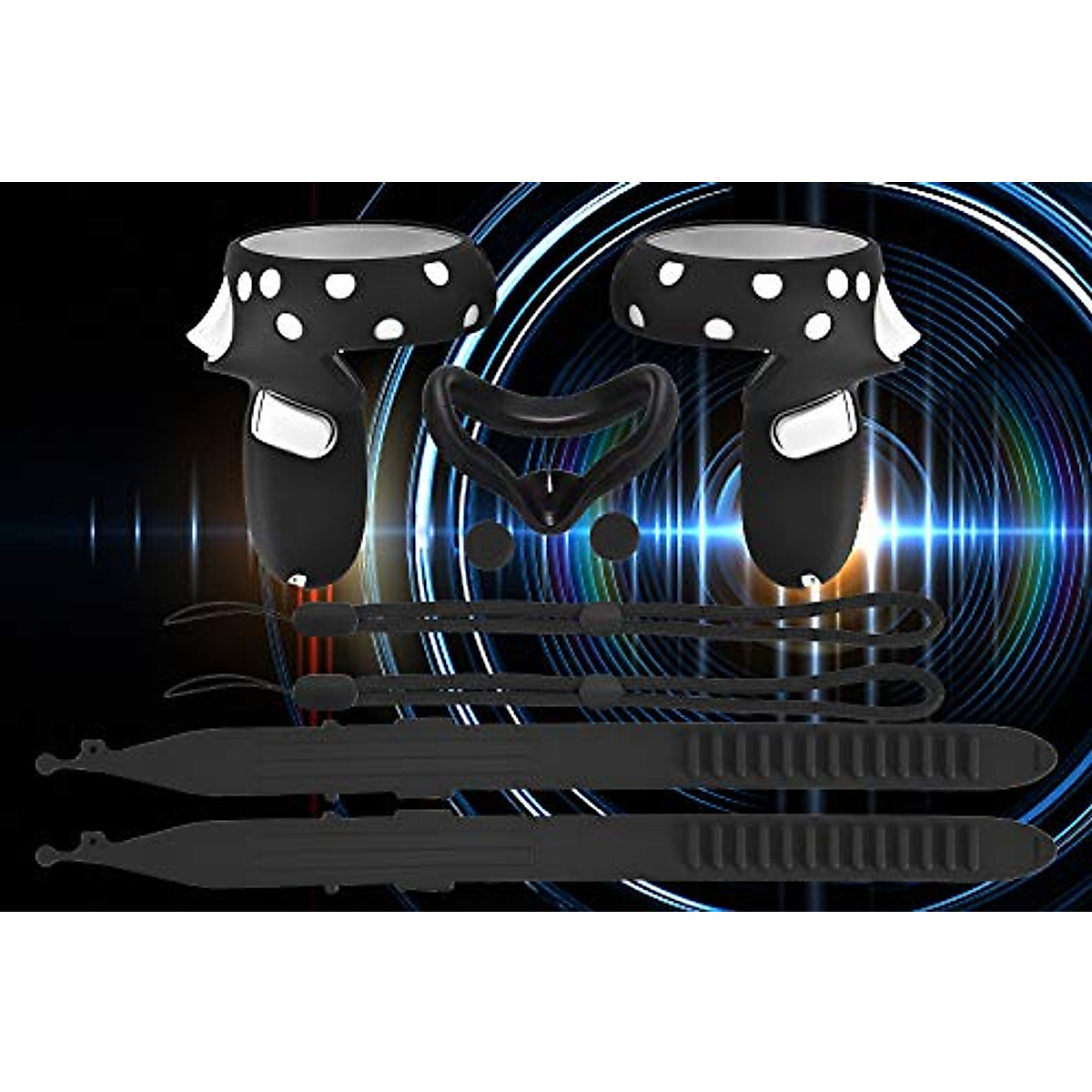 XIAOGE Controller Accessories for Oculus Quest 2 with Face Cover Combo, VR Headset Accessory Sweatproof Anti Collision