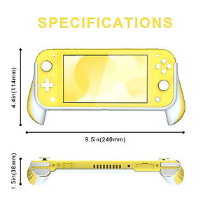 Azakio, Grip case for Nintendo Switch Lite,Ergonomic Nintendo Switch Lite Hand Grip, Accessories for Switch Lite (Yellow)