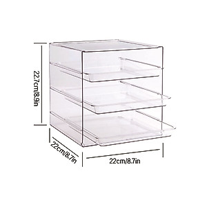 Refrigerator Organizer Bins with Pull-out Drawer, Large Stackable Fridge Drawer Organizer Set with Handle, BPA-free Drawable Clear Storage Cases for Freezer, Cabinet, Kitchen, Pantry Organization