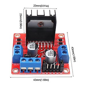 DiGiYes 2 Pack L298N Motor Driver Controller Board Module Stepper Motor DC Dual H-Bridge Compatible with Smart Car Robot