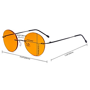 Eyekepper Frameless Blue Light Blocking Glasses - Round Rimless Computer Reading Glasses Men Women Gold +2.00