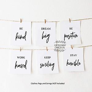 GIFTSFARM Inspirational Wall Art, Motivational Office Wall Art for Living room and Bedroom, Office Decor (Set of 6, 8X10in, Unframed)