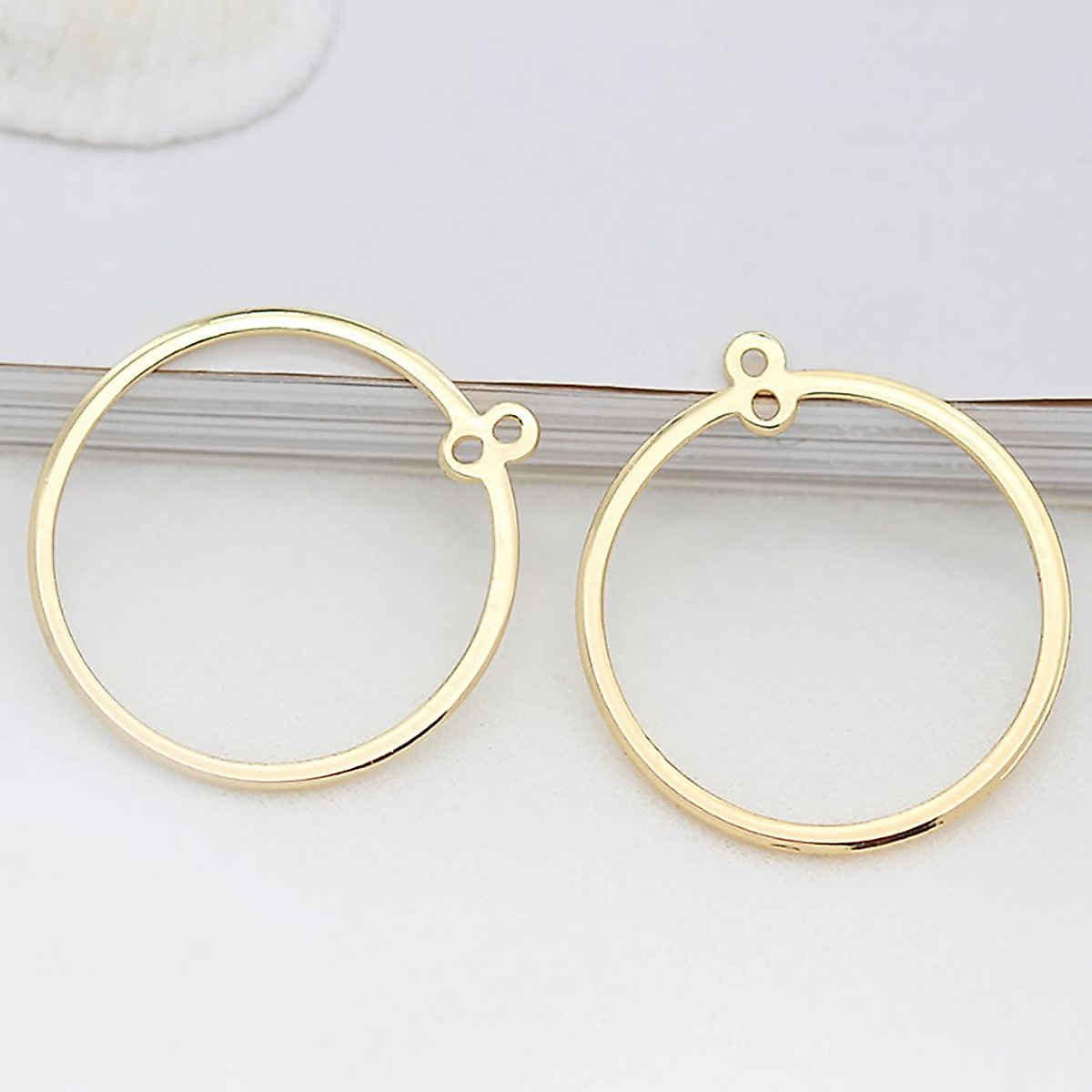 10 Pcs Round Beading Hoop Rings Earring Finding Hoop Circle Bezels Linking Rings Wine Glass Charm Rings Jewelry Making Link Rings