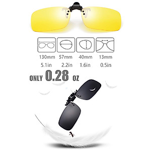 Simida Polarized Clip-on Sunglasses Anti-Glare Driving Glasses for Prescription Glasses