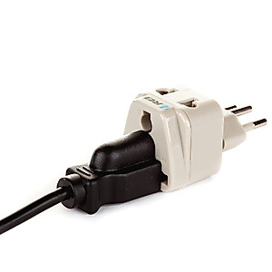 OREI US to Brazil Plug Adapter - Type N Travel Adapter for Brazil - Universal 2 in 1 - CE Certified - RoHS Compliant - White (DB-11C)