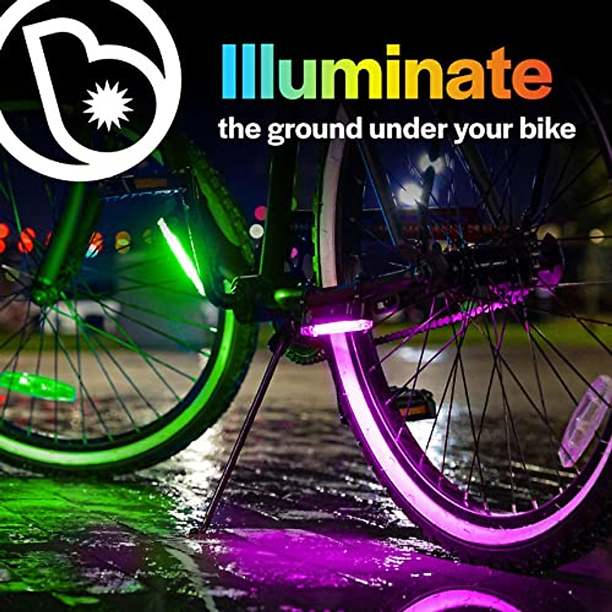 Brightz GoBrightz LED Bike Frame Light, Pink - LED Bike Frame Light for Night Riding - 4 Modes for Flashing or Constant Glow - Fun Safety Light Bike Accessories for Kids, Boys, Girls, Teens & Adults