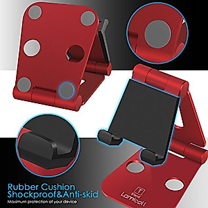 Lamicall Adjustable Phone Tablet Stand, Playstand for Switch, Foldable Desk Holder, Compatible with iPad Mini, 9.7'' iPad Pro Air, Phone 12 Mini 11 Pro Xs Xs Max Xr X 8 7 6 6s Plus SE (4-10'') - Red