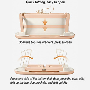 ZAJSSS Pet shower basin Dog Bath Tub with Water Drain Plug Foldable Bathtub Portable Pet Bathtub for Pet Puppy Small Dogs Cats for Indoor/Outdoor, Pink