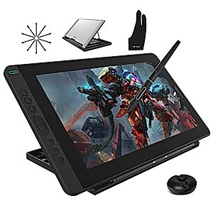HUION KAMVAS 13 Drawing Tablet with Screen Full-Laminated Graphics Tablet with Battery-free Pen Tilt Support, Adjustable Stand, and 8 Shortcut Keys,13.3" Pen Display for Android, Mac, PC, Linux, Black