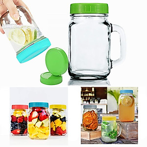 baxikly 8 Pcs Mouth Mason Jar Lids Canning Jar Lids Colored 70 mm Regular Canning Lids for Plastic Storage Caps for Mason/Canning Jars