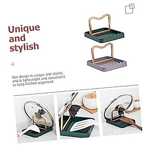 Angoily 2pcs Collapsible Shelf Pan Lid Holder Spoon Rest Holder Spoon Rest Kitchen Counter Pan Lid Rack Pot Lid Organizer Silicone Spoons Spatula Holder Plastic Kitchen Rack Storage